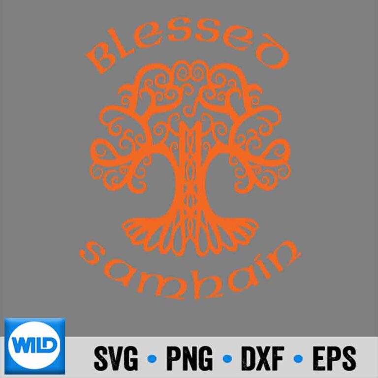 Pumpkin SVG, Blessed Samhain Orange Tree Of Life Celtic Halloween SVG ...