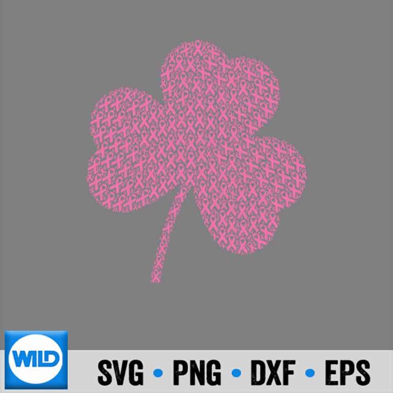 Cancer Ribbon SVG, Breast Cancer Awareness Pink Ribbon Irish Clover ...