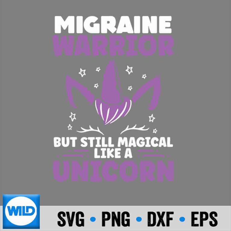 Chronic SVG, Chronic Migraine Awareness Purple Ribbon Magical Unicorn ...