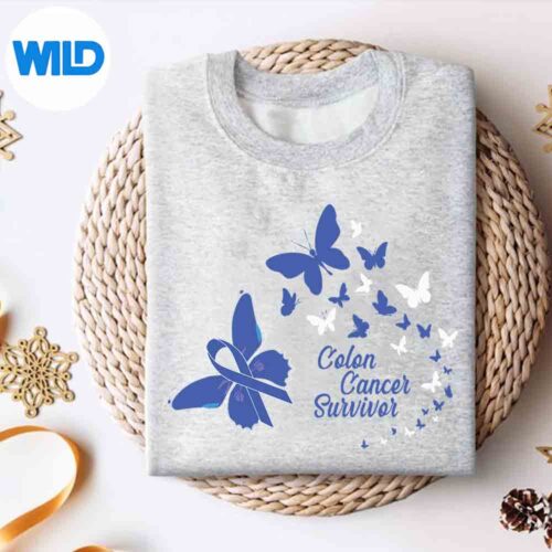 Cancer Survivor SVG, Colon Cancer Survivor Awareness Butterflies SVG ...