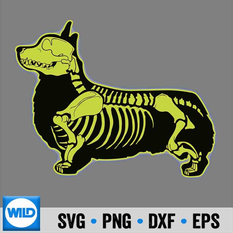 Skeleton SVG, Corgi Skeleton Halloween Dog Lovers Rib Cage Xray SVG ...
