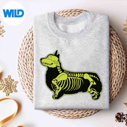 Skeleton SVG, Corgi Skeleton Halloween Dog Lovers Rib Cage Xray SVG ...