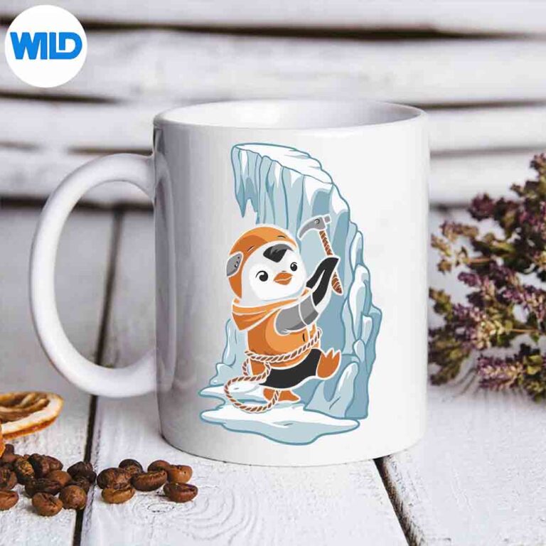 Climbing SVG, Cute Climbing Penguin Arctic Climber Ice Climbing SVG ...