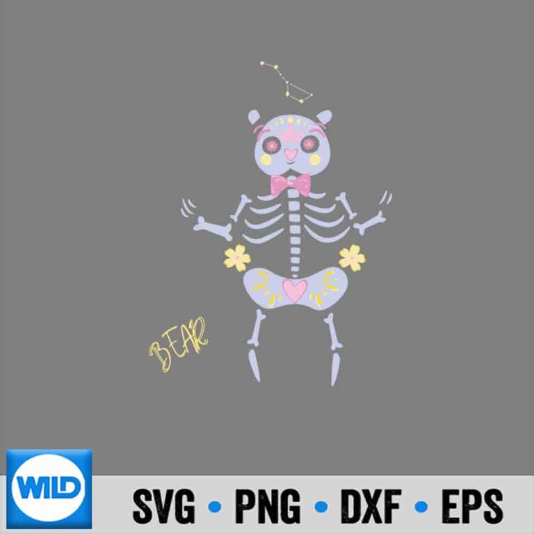 Skeleton SVG, Cute Skeleton Bear Ghost Vintage SVG - WildSvg