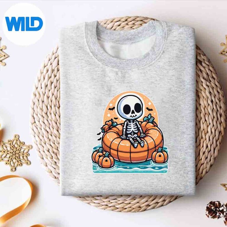 Skeleton SVG, Cute Skeleton Summer Pool Skeleton SVG - WildSvg