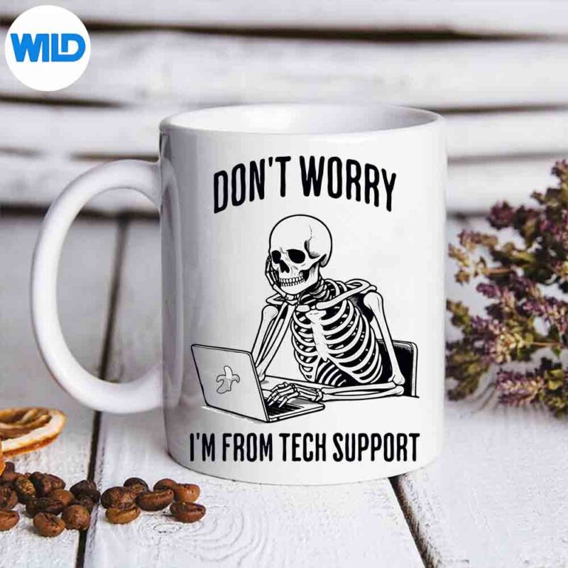 Skeleton SVG, Dont Worry Im From Tech Support Bored Skeleton SVG - WildSvg