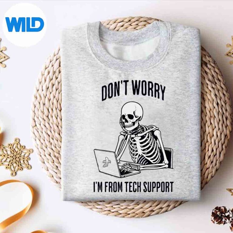 Skeleton SVG, Dont Worry Im From Tech Support Bored Skeleton SVG - WildSvg