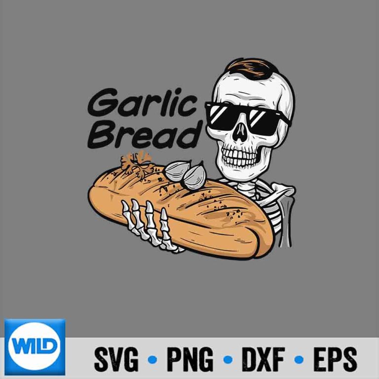 Skeleton SVG, Garlic Bread Skeleton Surprised Great SVG - WildSvg