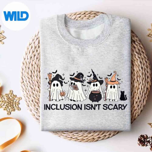 Halloween SVG, Inclusion Isnt Scary Boo Ghost Halloween Sped Teacher ...