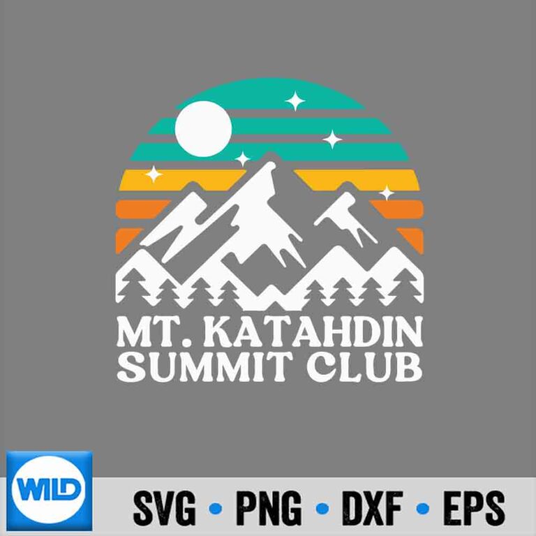 Mount SVG, Mount Katahdin Summit Club Hiking Mt Katahdin SVG - WildSvg