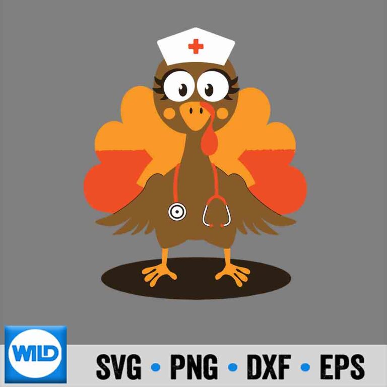 Turkey SVG, Nurse Turkey For Thanksgiving Hospital Nursing SVG - WildSvg