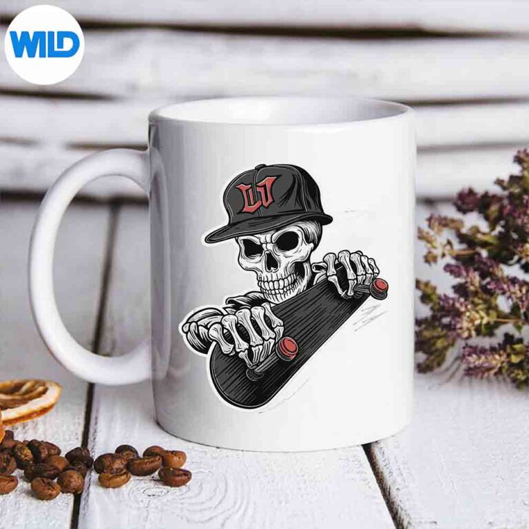 Skeleton SVG, Rocker Skeleton Cap Skater Cool Halloween Punk Rock ...