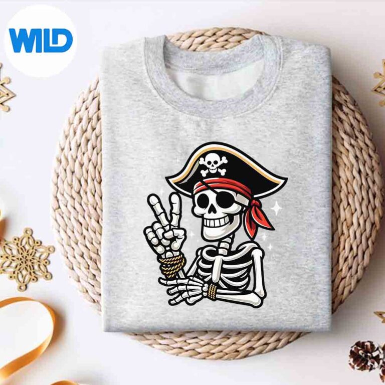 Skeleton SVG, Skeleton Pirate Peace Sign For Halloween Costume Girls ...
