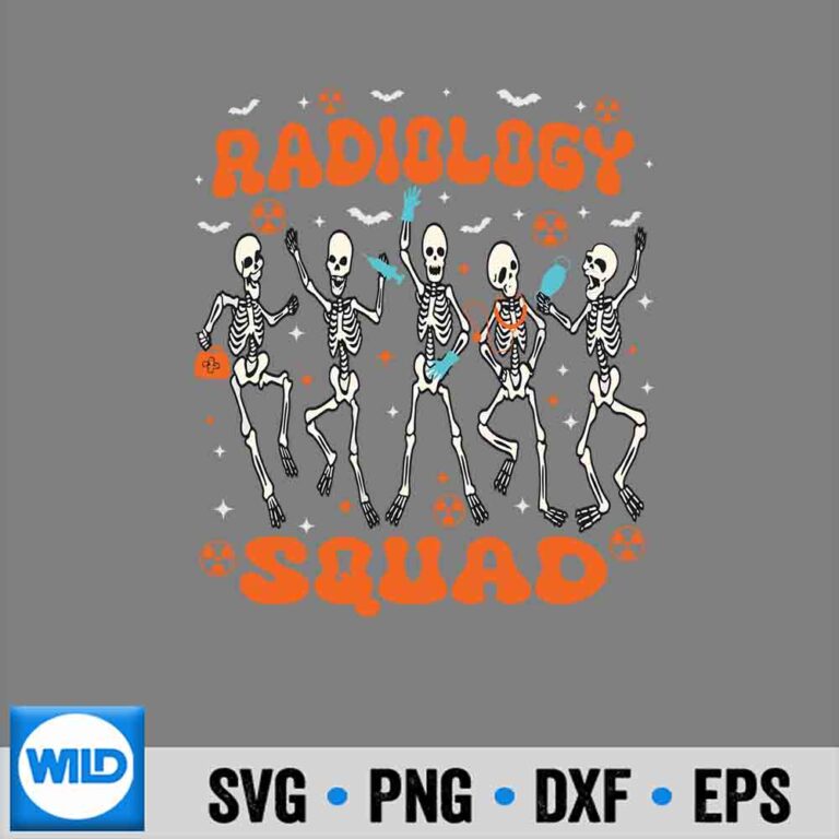 Skeleton SVG, Skeleton Radiology Squad Halloween Bat Pumpkin SVG - WildSvg