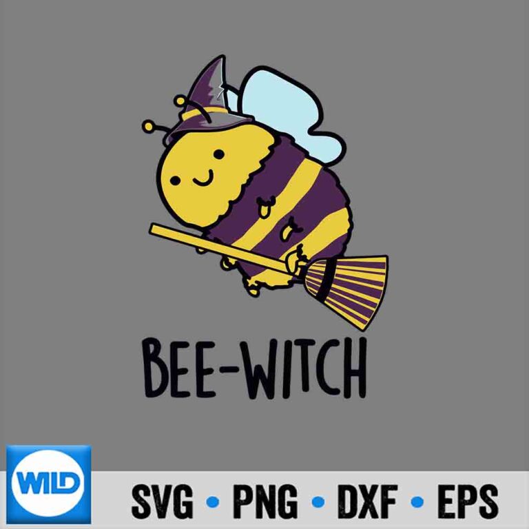 Witch SVG, Bee Witch Spooky Pun Vintage SVG - WildSvg