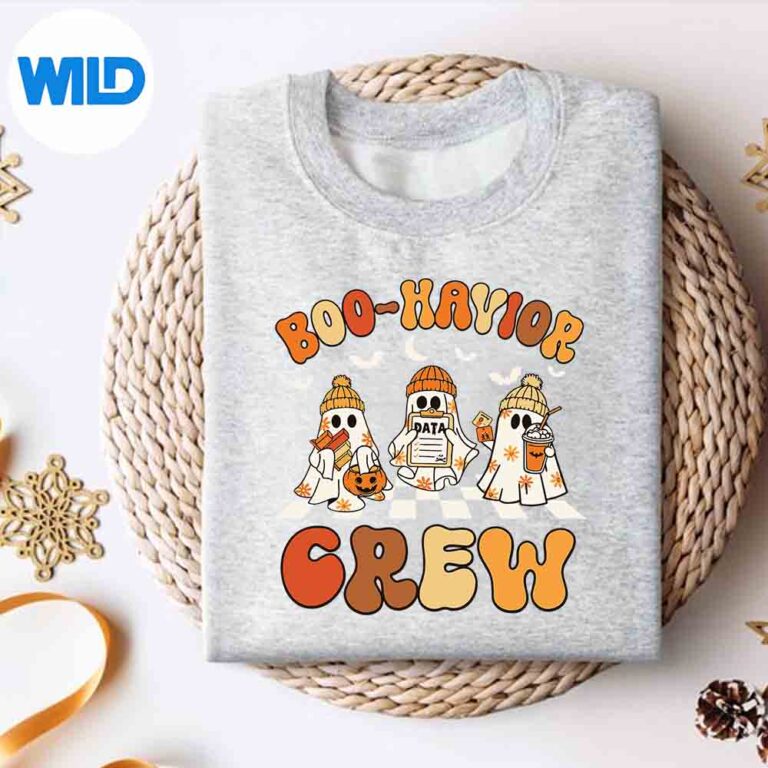 Halloween SVG, Behavior Analyst Halloween Aba Cute Ghost Boohavior Crew ...