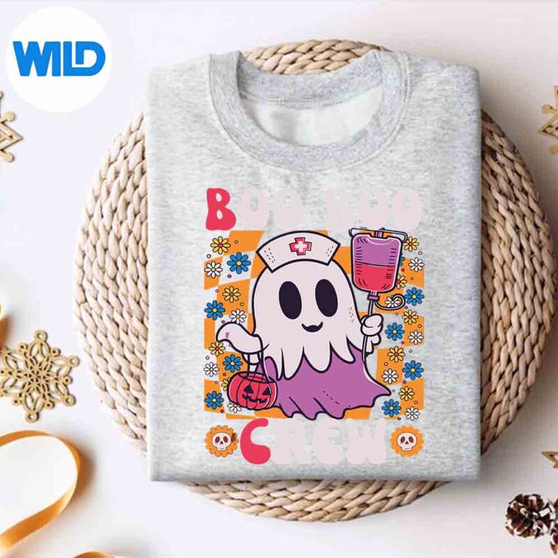 Halloween SVG, Boo Boo Crew Ghost Nurse Costume Halloween Retro SVG ...