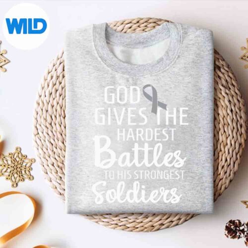 Cancer Survivor SVG, Brain Cancer Fighter Survivor Motivational Grey ...