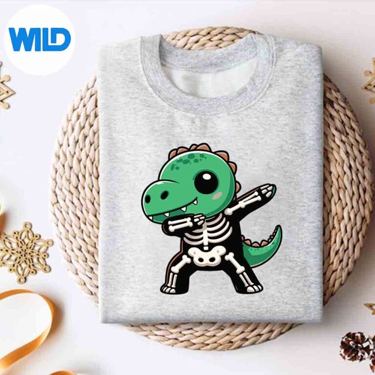 Halloween SVG, Cute Dabbing Dinosaur In Skeleton Rib Cage Costume ...
