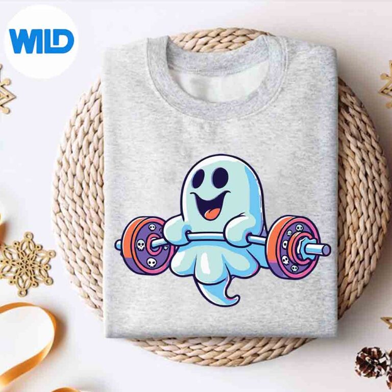Ghost SVG, Dead Lift Ghost Halloween Weight Lifting SVG - WildSvg
