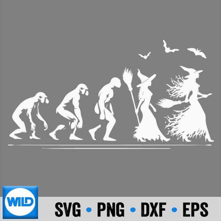 Witch SVG, Evolution Goth Witchcraft Witch Darwin Theory SVG - WildSvg