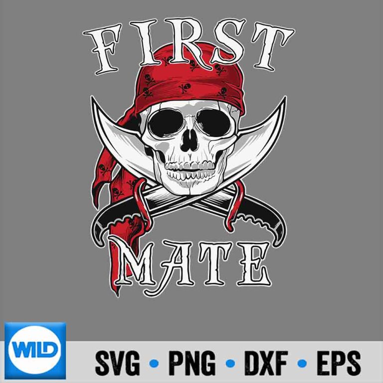 Skull SVG, First Mate Pirate Skull Nautical Sailing SVG - WildSvg