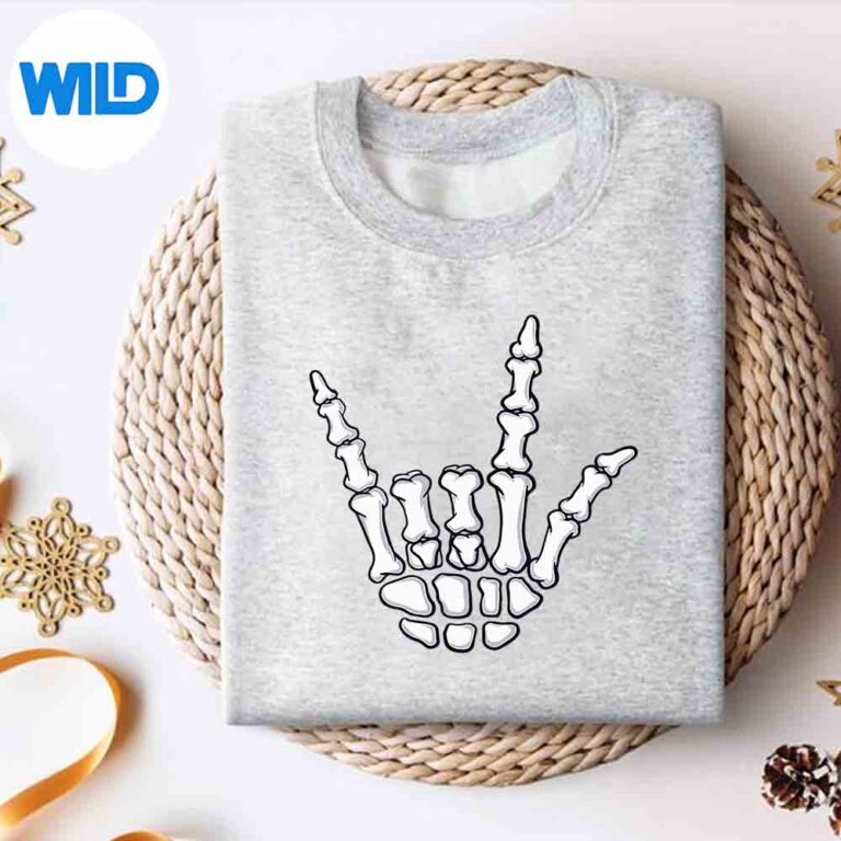 Skeleton SVG, I Love You Sign Language Skeleton Hand Asl Halloween ...