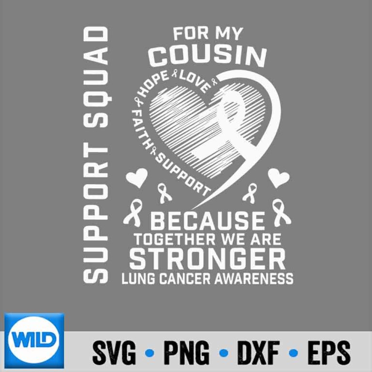 Cancer Ribbon SVG, Lung Cancer Awareness Cousin Ribbon Family Support ...