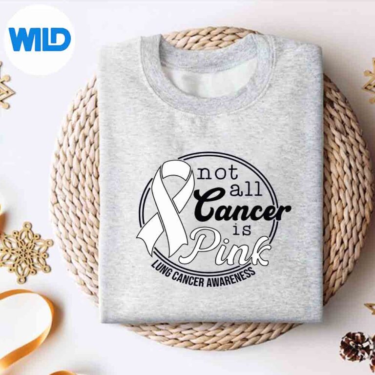 Cancer Ribbon SVG, Not All Cancer Is Pink Lung Cancer Awareness SVG ...