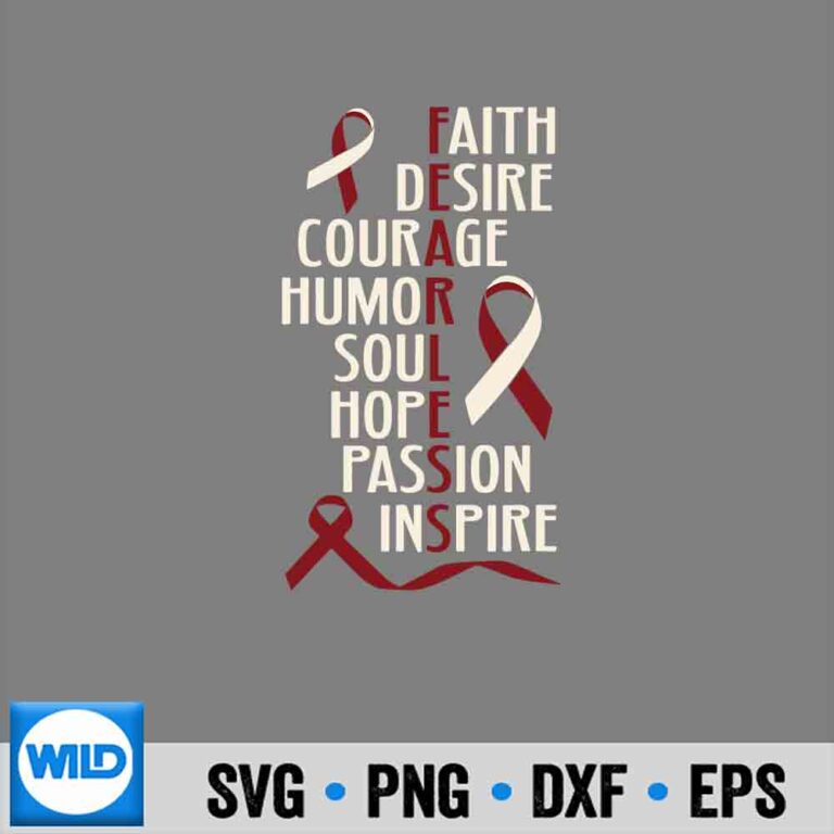 Cancer Ribbon SVG, Oral Head Neck Cancer Awareness Fearless ...