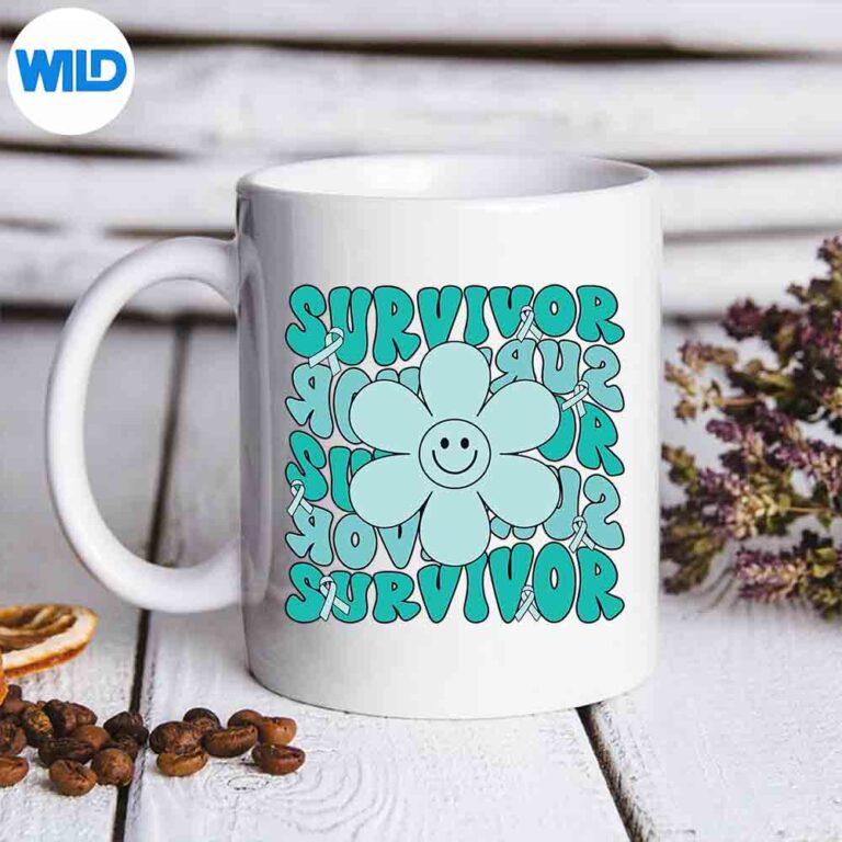 Cancer Ribbon SVG, Ovarian Cancer Teal Ribbon Ovarian Cancer Survivor ...