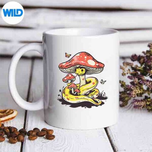 Python Kawaii Mushroom SVG, Ball Python Snake Cute Kawaii Cottagecore ...