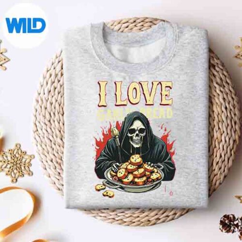 Garlic Bread Skeleton SVG, I Love Garlic Bread Skeleton Meme Weird SVG ...