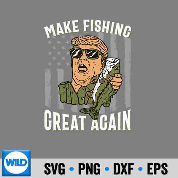 Fisherman Trump Flag SVG, Fisherman Trump American Flag Make Fishing ...