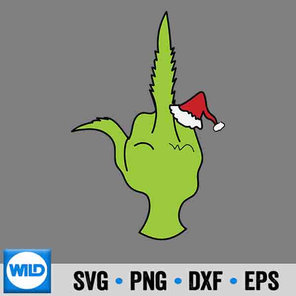 Santa Middle Finger SVG, Green Hand Middle Finger Xmas Santa SVG - WildSvg