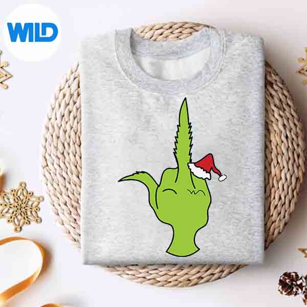 Santa Middle Finger SVG, Green Hand Middle Finger Xmas Santa SVG - WildSvg
