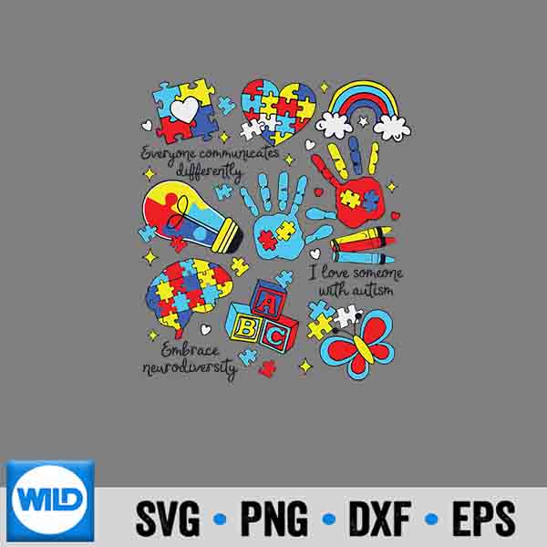 Autism Month SVG, Everyone Communicates Differently Autism Month Mom ...