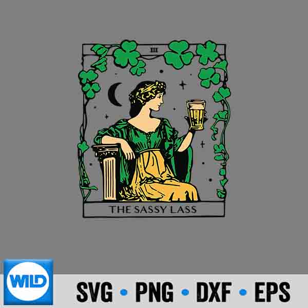 Sassy Lass Tarot SVG, Patricks Day The Sassy Lass Tarot Card Unisex SVG ...
