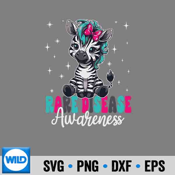 Rare Disease Zebra Ribbon SVG, Rare Disease Awareness Girls Cute Zebra ...