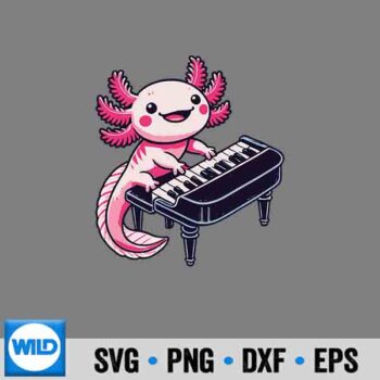 Axolotl Piano SVG, Axolotl Playing Piano Axolotls Musician Music SVG ...