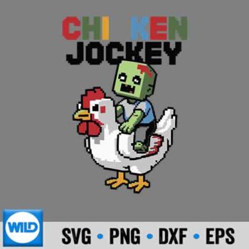 Zombie Chicken Gamer SVG, Chicken Jockey Zombie Pixel Art Zombie Gamer ...