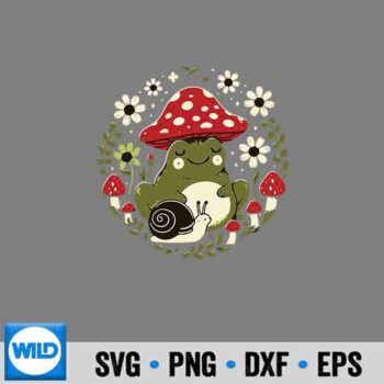 Cottagecore Frog Snail SVG, Cottagecore Aesthetic Cute Frog Mushroom ...