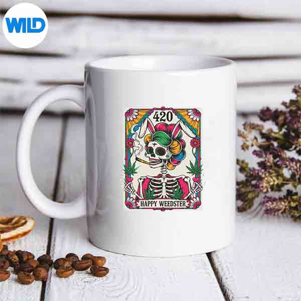Happy Weedster 420 Easter Skeleton Smoking Weed Tarot Card PNG SVG for ...