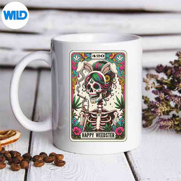 Weedster 420 Tarot SVG, Happy Weedster 420 Easter Skeleton Smoking Weed ...