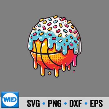 Hoops Drip SVG, Ice Cream Basketball Drip Girls Basketball Stuff SVG ...
