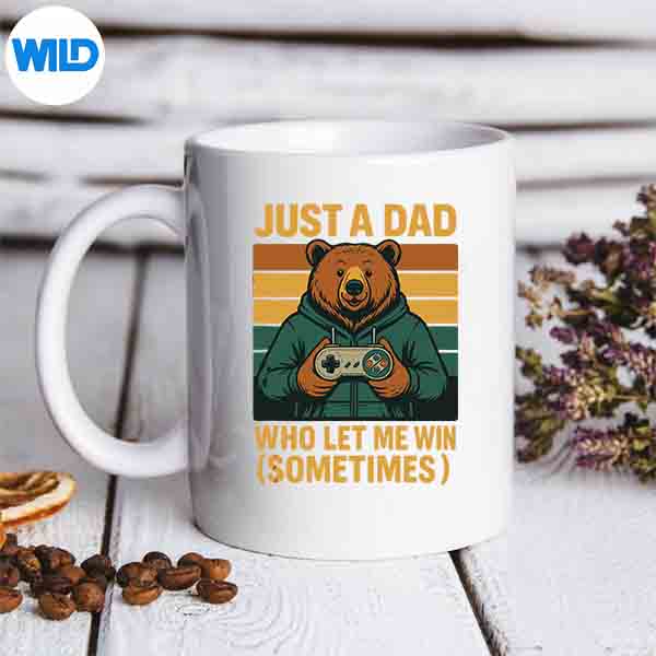 Dad Let Me Win SVG, Just A Dad Who Let Me Win Sometimes Papa Gamer SVG ...