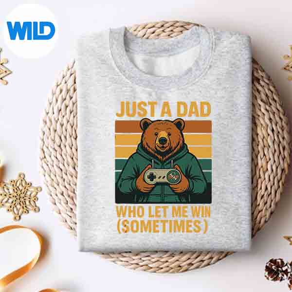 Dad Let Me Win SVG, Just A Dad Who Let Me Win Sometimes Papa Gamer SVG ...