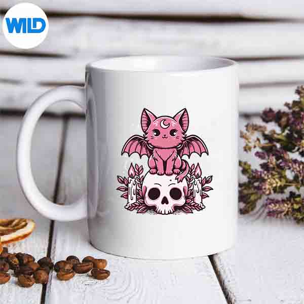Kawaii Goth Cat SVG, Kawaii Pastel Goth Cute Creepy Cat Bat Skeleton ...