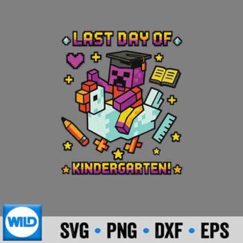 Kindergarten Pixel SVG, Last Day Of Kindergarten Chicken Pixel Art SVG ...
