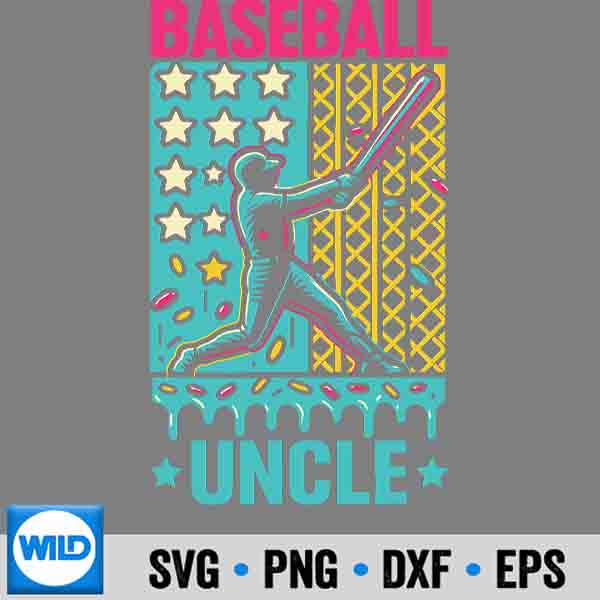 Baseball Uncle Drip SVG, Retro Baseball Uncle Ice Cream Drip Game Day ...